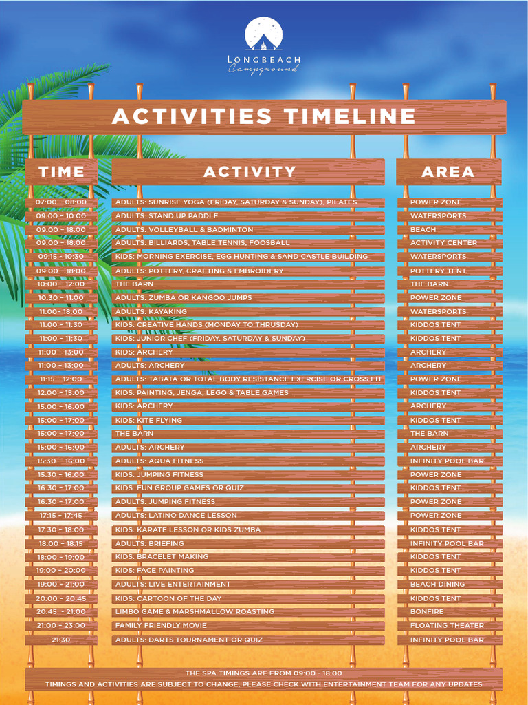 Longbeach Activities Timeline | PDF