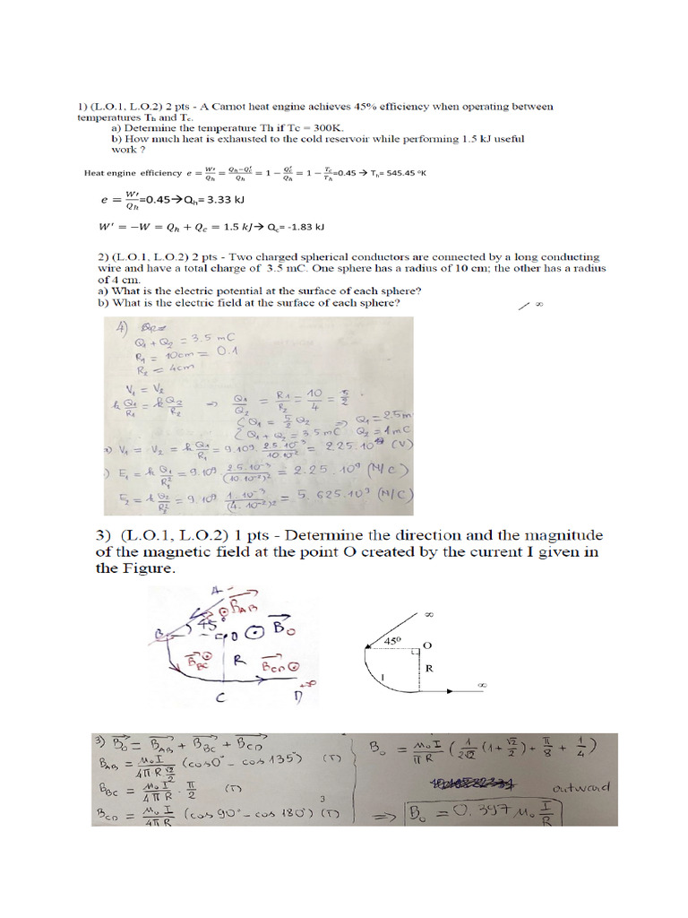 Final Exam Review Problem Solution | PDF