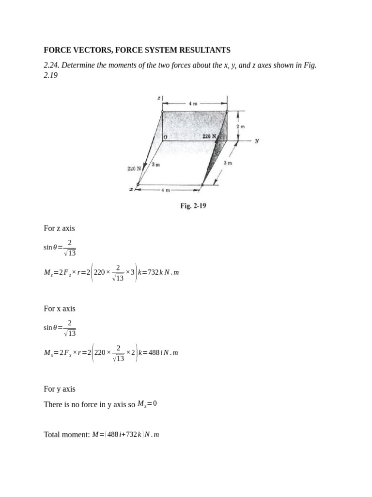 Force Vectors and Resultants Analysis | PDF | Acceleration | Metrology