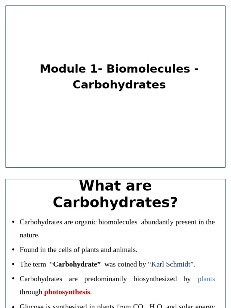 Introduction To Carbohydrates | PDF | Carbohydrates | Renewable Fuels