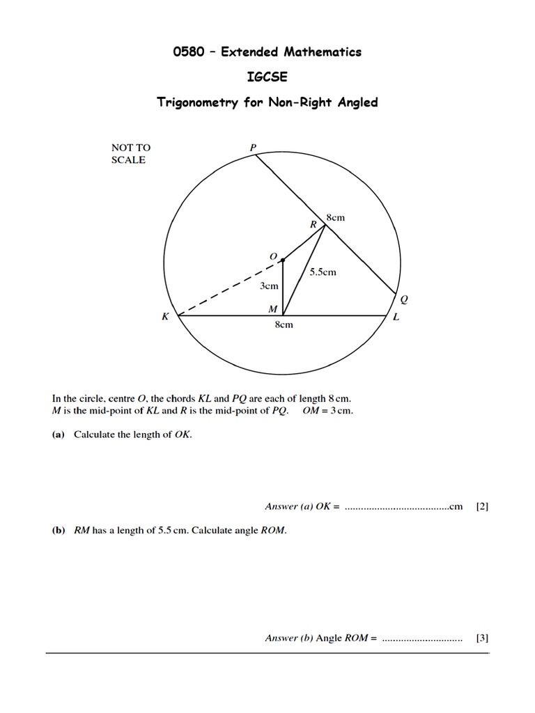 Trigonometry For Non-Right Angled - QP | PDF