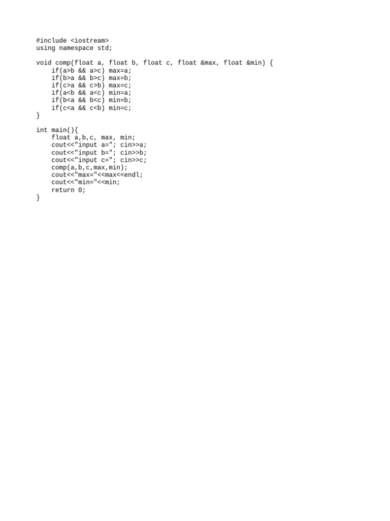 C++ Max-Min Function Example | PDF