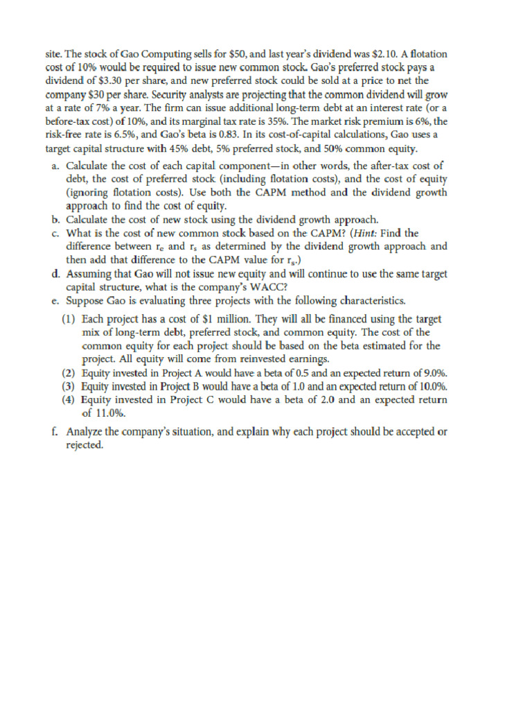 Assignment of Wacc | PDF