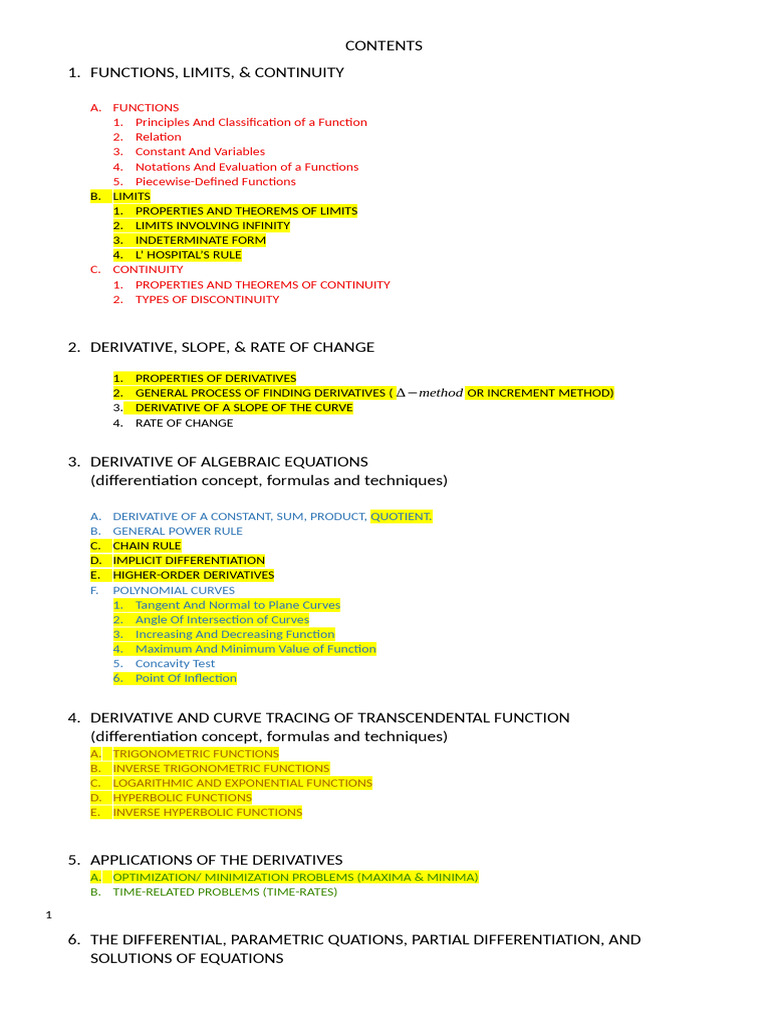 Diffcal Activity | PDF | Derivative | Function (Mathematics)