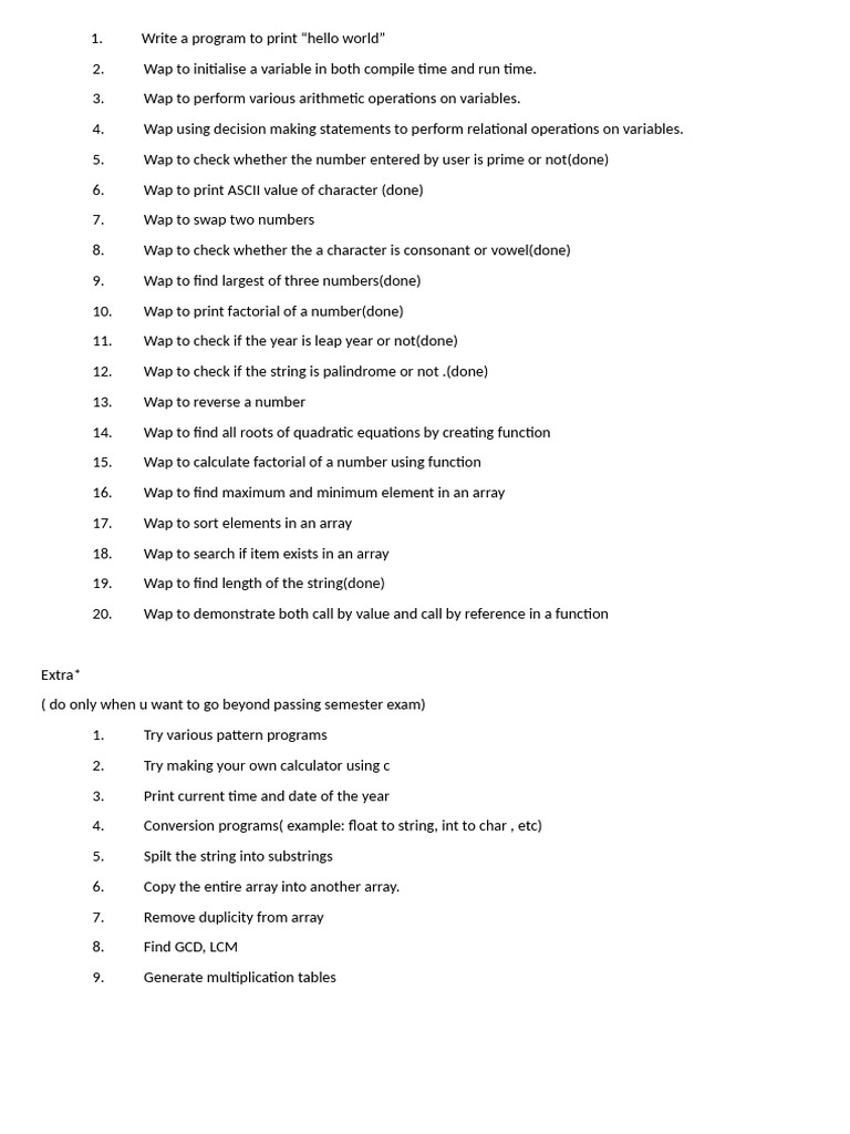 Important C Program | PDF