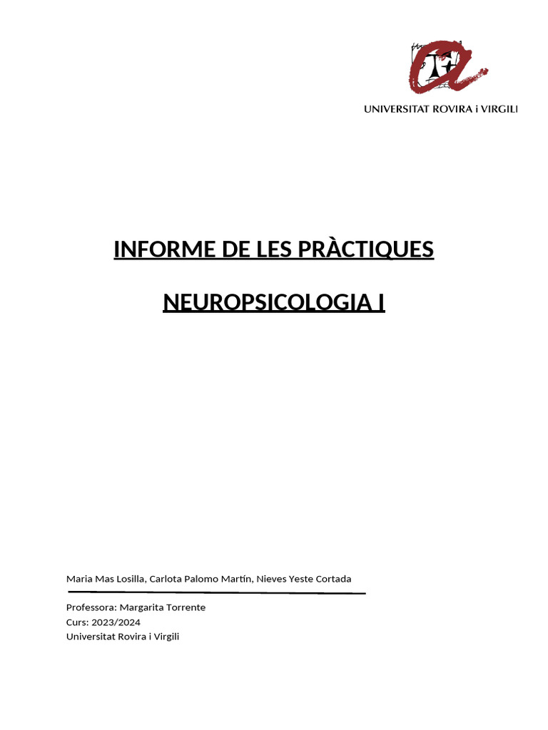 Informe de Les Pràctiques | PDF