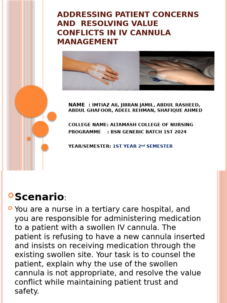 IV Cannula Management for Nurses | PDF | Patient | Nursing