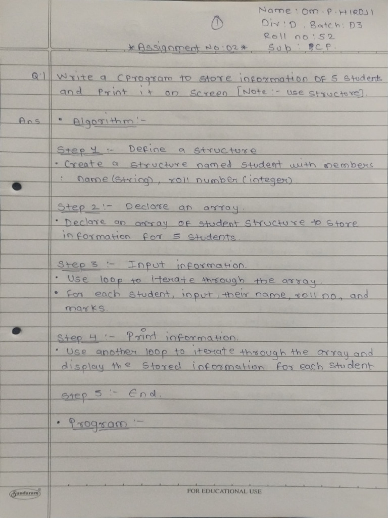 D - 52 Om Hiroji CP Assignment - 2 | PDF | Syntax (Logic) | Matrix Theory