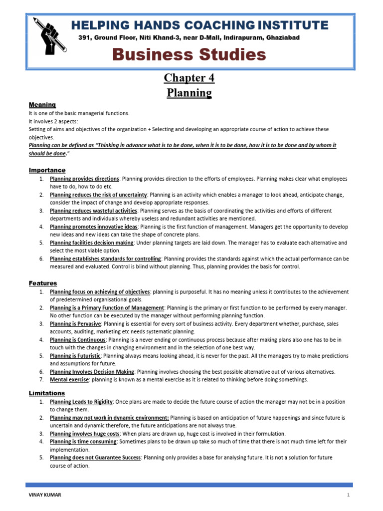 BST Class 12th Ch-4 | PDF | Planning | Policy