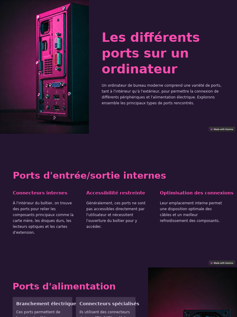 Les Differents Ports Sur Un Ordinateur | PDF | USB | Connectique