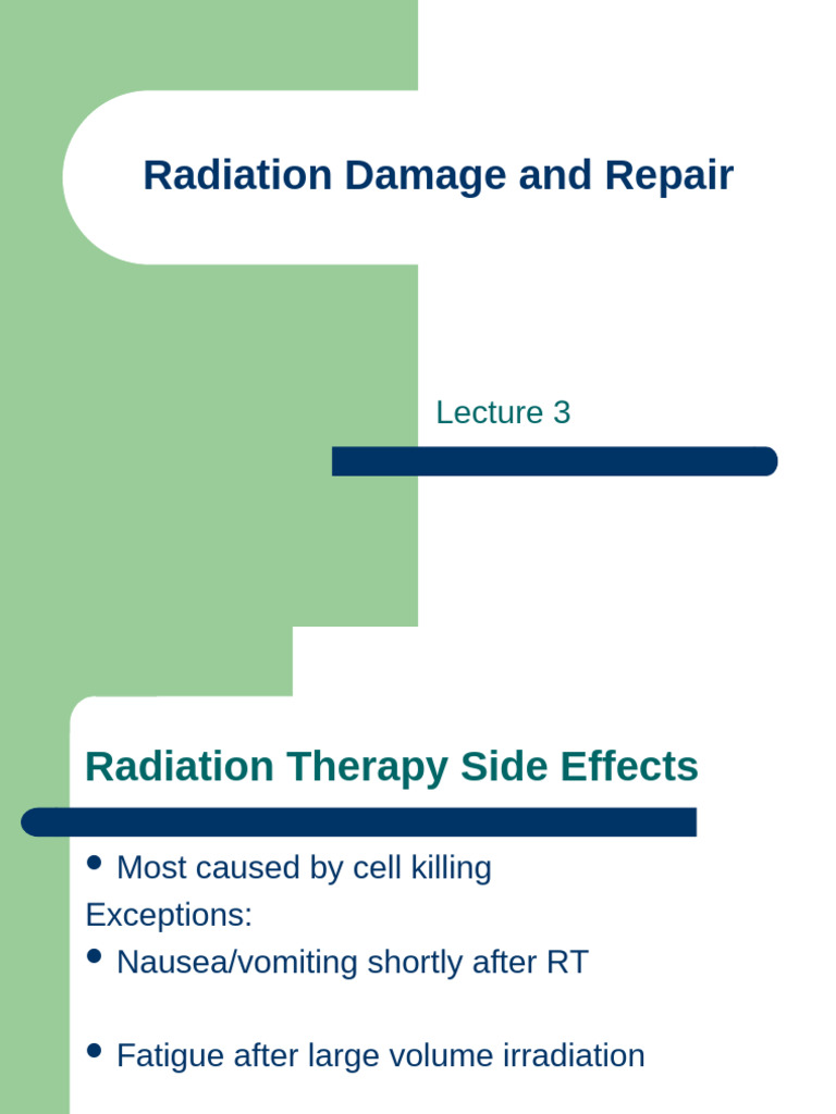 3 Lecture Radiation Damage | PDF | Radiation Therapy | Absorbed Dose