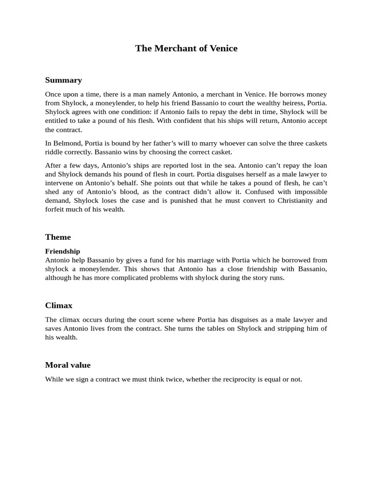 The Merchant of Venice | PDF