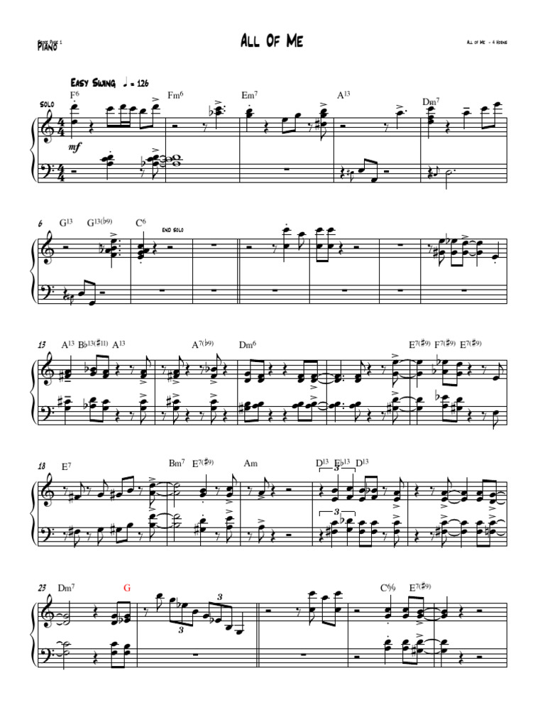 All of Me - Piano | PDF