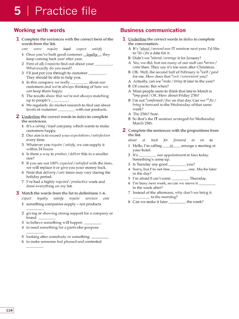 Business Result - Inter - UNIT 5 - Practice File 5 | PDF | Languages ...