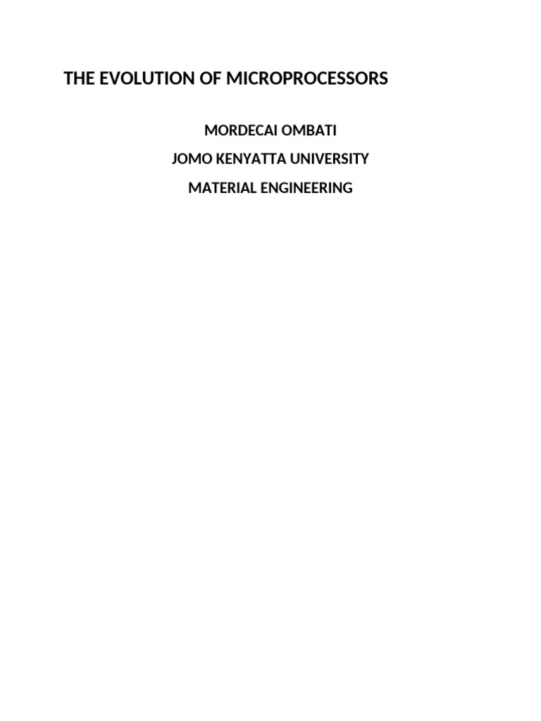 The Evolution of Microprocessors | PDF | Central Processing Unit | Multi Core Processor