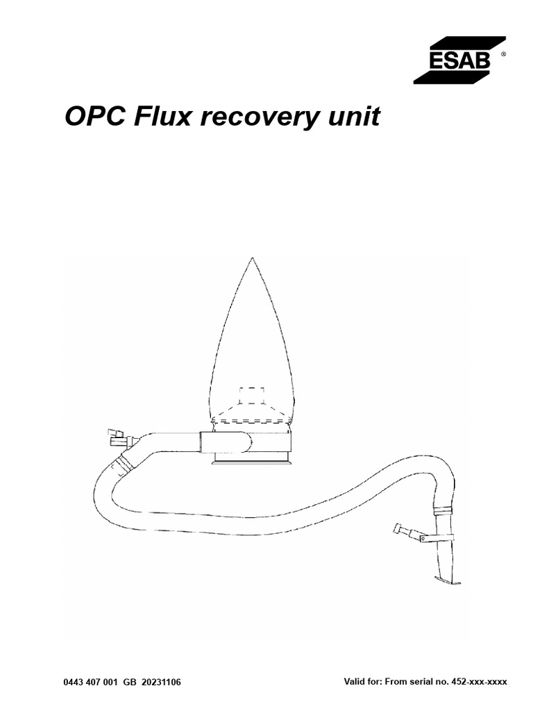 OPC Flux Recovery Unit Manual | PDF | Welding | Construction