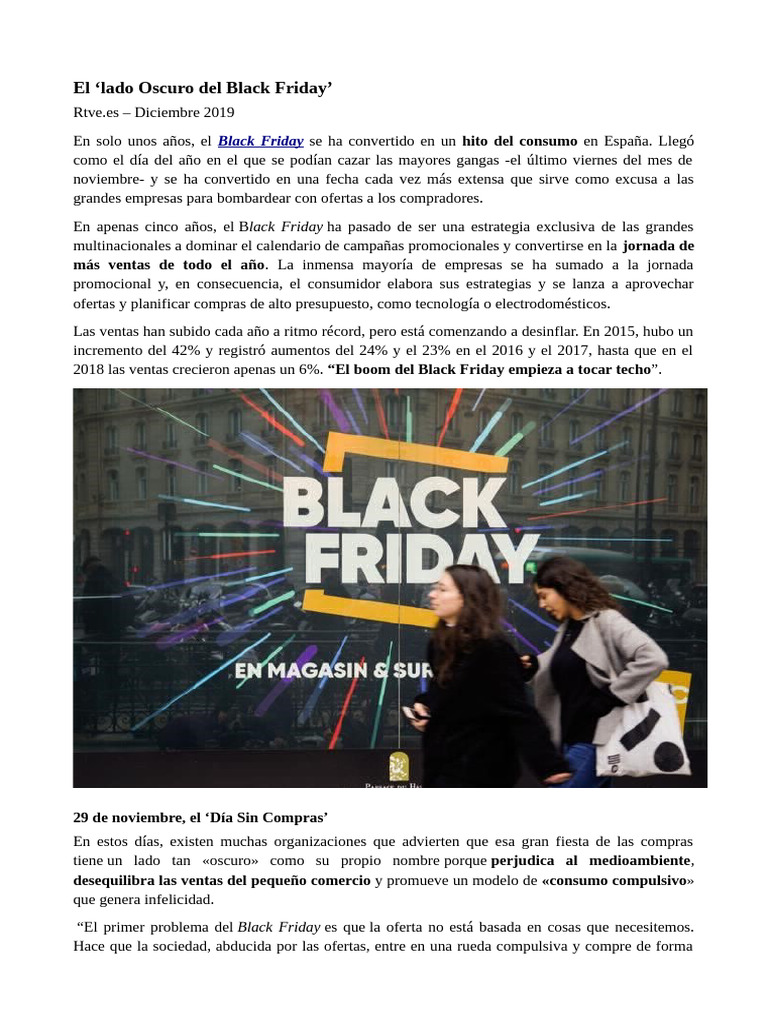 Trabajo Black Friday | PDF | Black Friday (Compras) | Consumo (economía)
