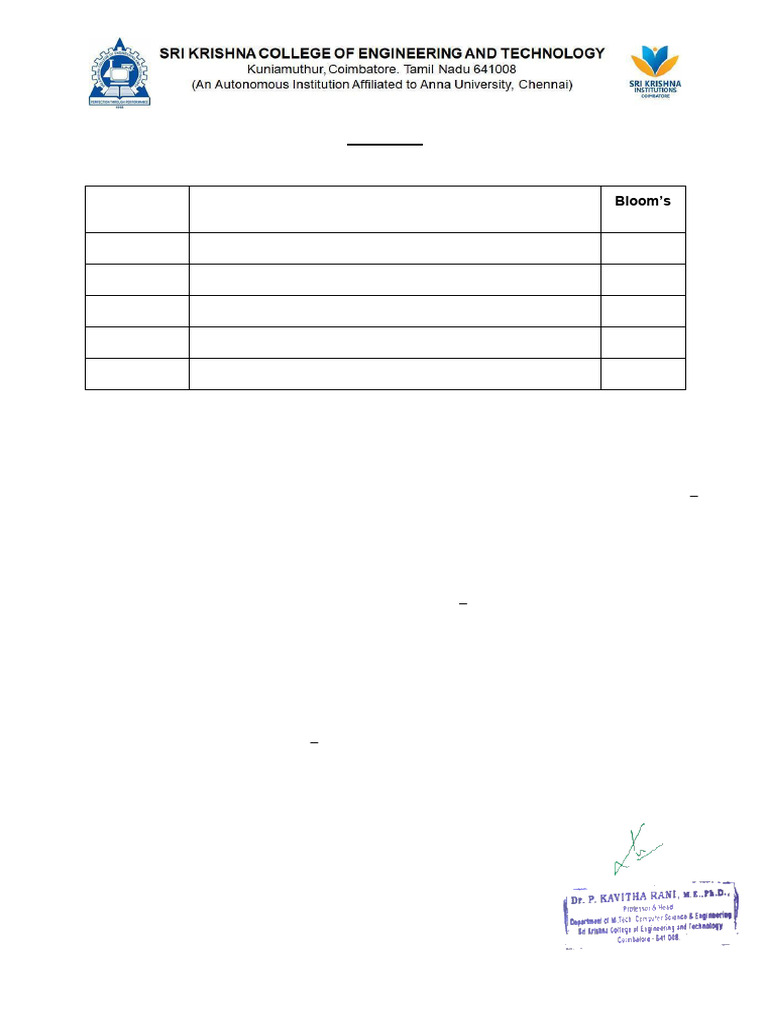 CO - STATEMENT - R2020 (2) Elective | PDF | Parallel Computing | Computer Security