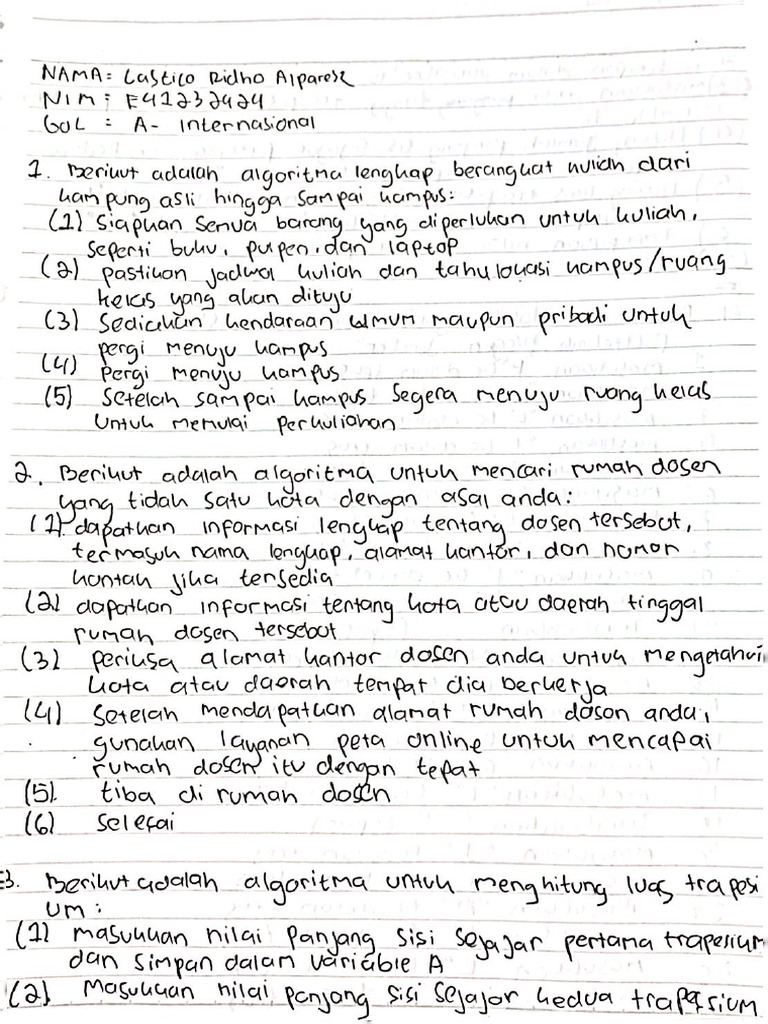 Tugas Logika Dan Algoritma Pertemuan Ke 2 | PDF