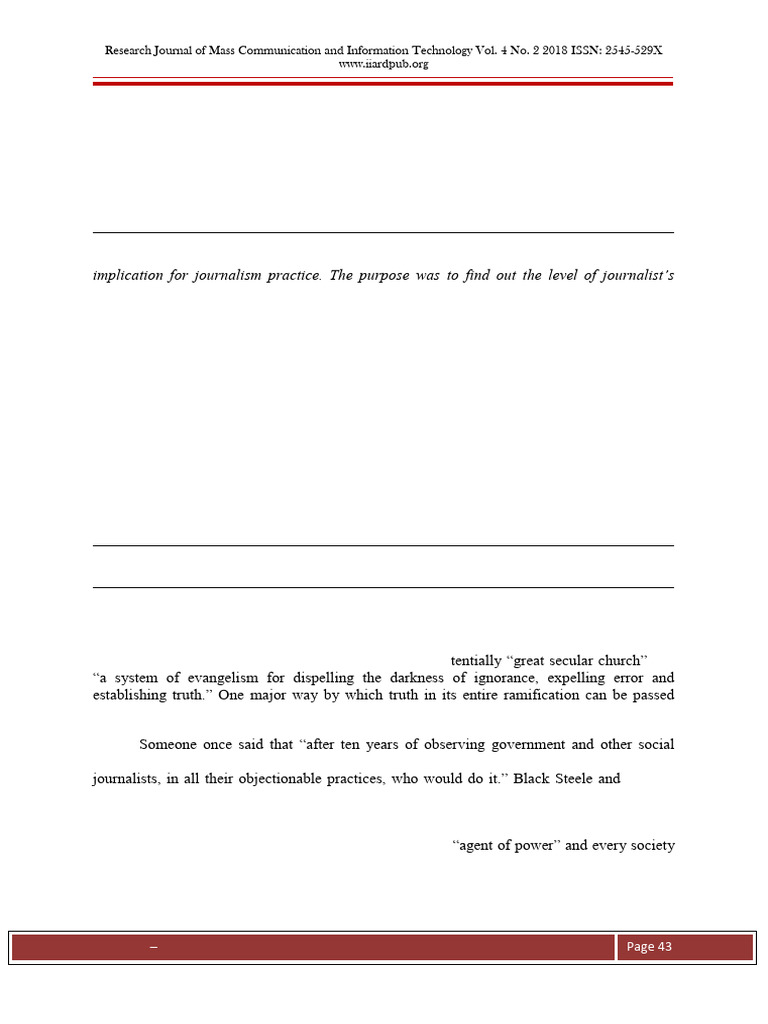 Media Ethics Perception in Journalism | PDF | Journalism | Theory
