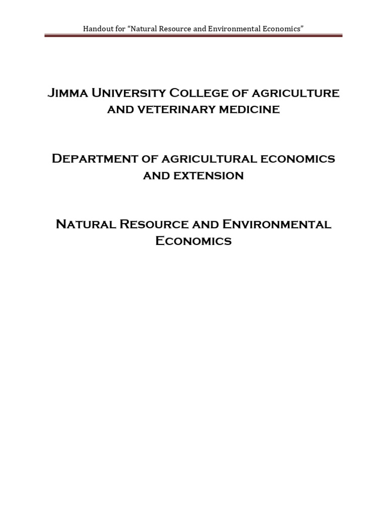 Natural Resource Economics | PDF | Economics | Neoclassical Economics