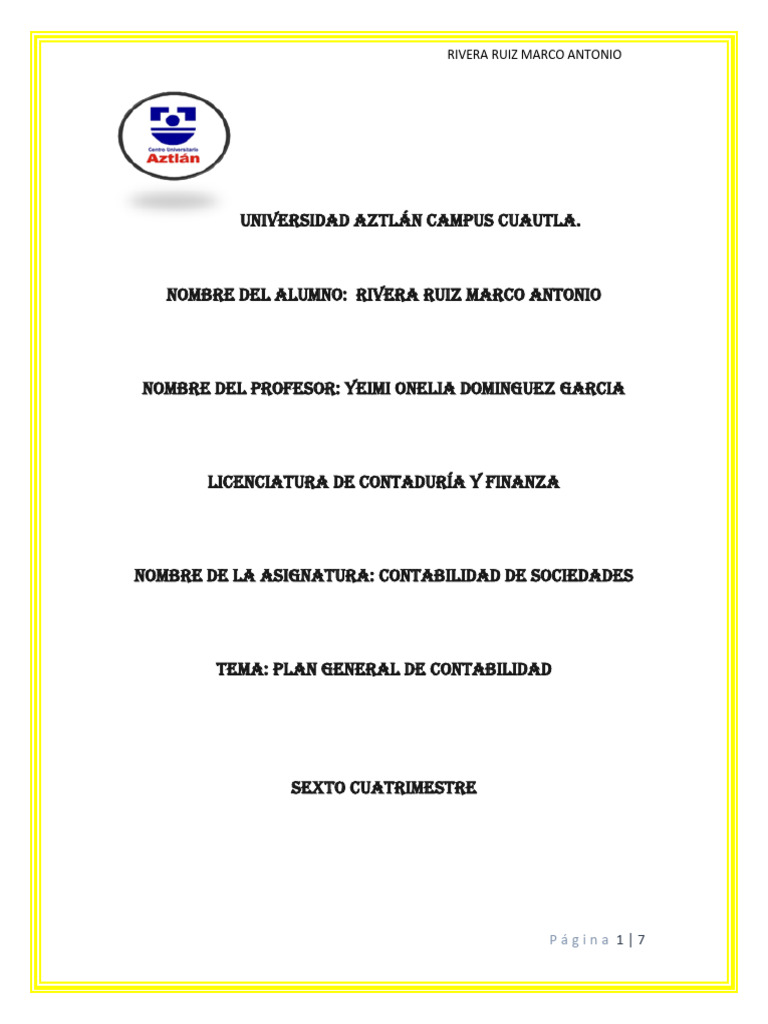 Plan General de Contabilidad Marco Antino Rive Ruiz | PDF | Contabilidad | Estado financiero