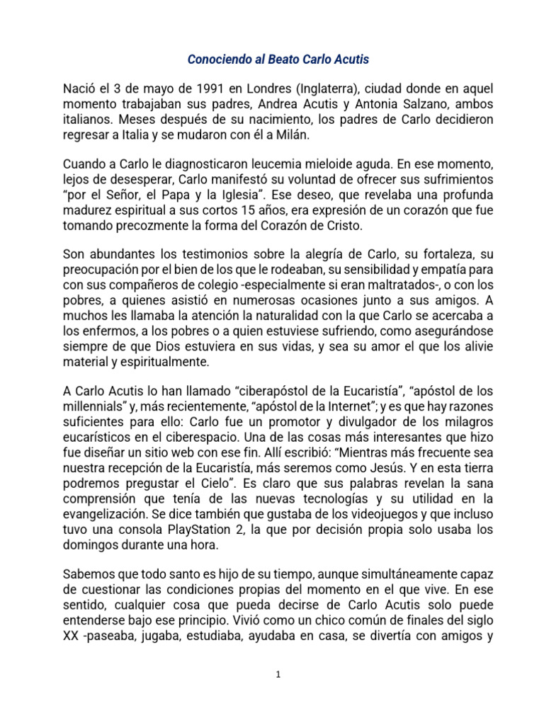 Beato Carlo Acutis | PDF