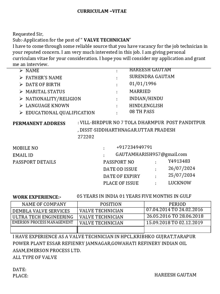 Hareesh Gautam CV | PDF