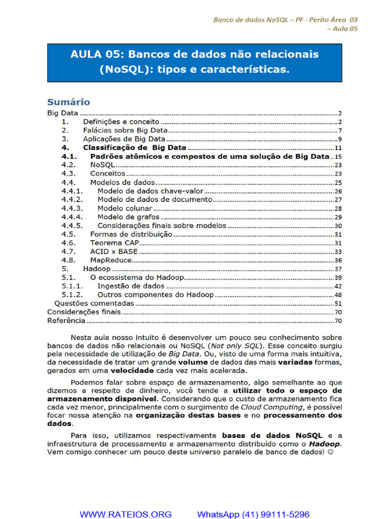 Aula05 - NoSQL (E BigData) | PDF | Big Data | No SQL