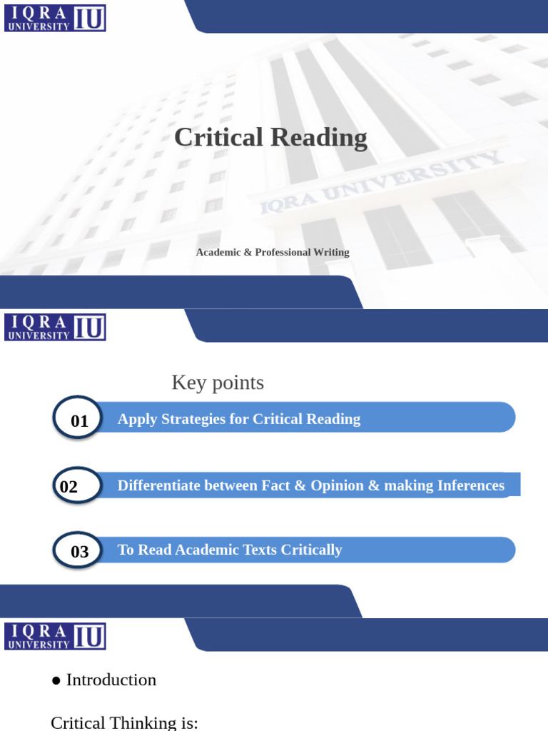 Critical Reading | PDF | Argument | Reason