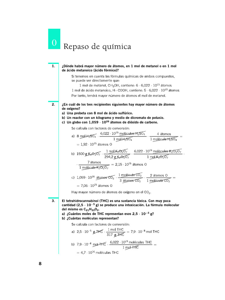 Ejercicios Resueltos Cálculos Químicos 23-24 (Solución Detallada) | PDF