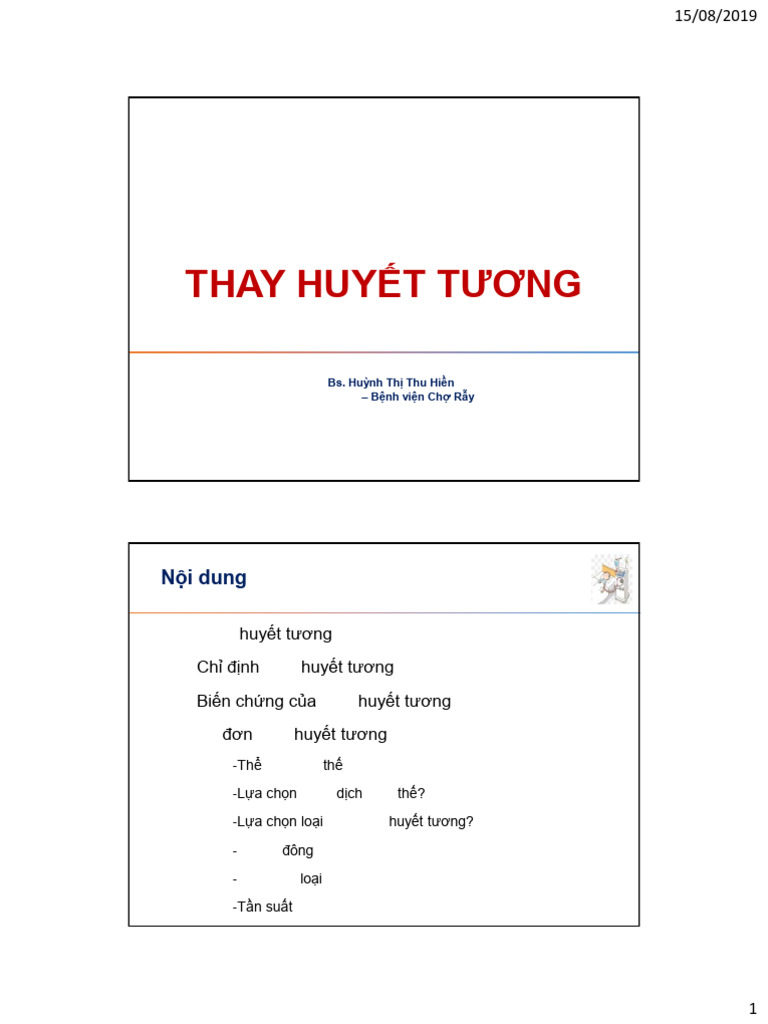 2019 Thay Huyet Tuong - BS - Huynh Thi Thu Hien | PDF
