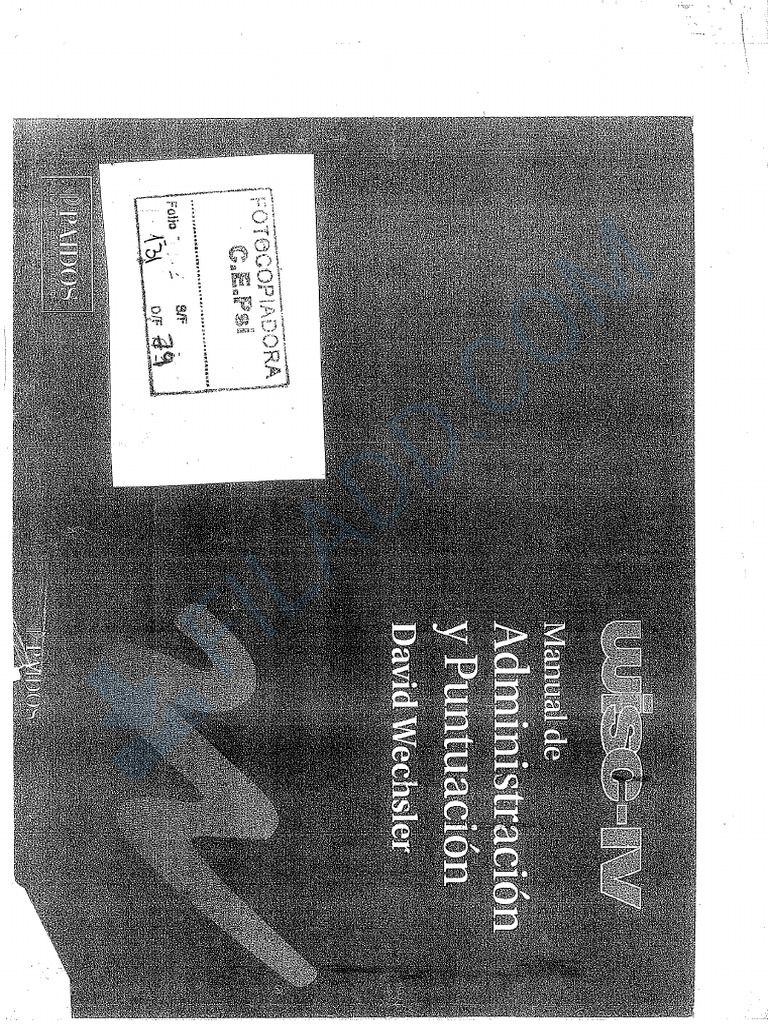 20 Wisc IV Manual de Administracion y Puntuacion | PDF