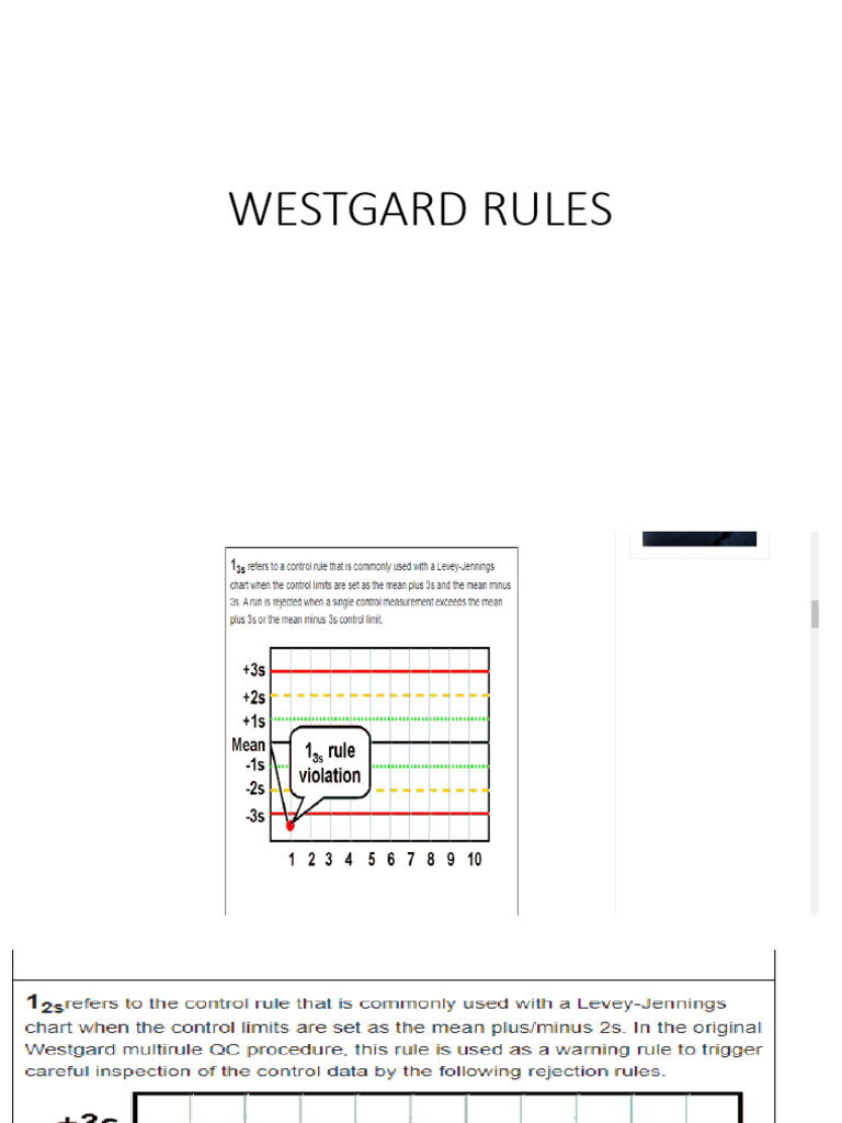 Westgard Rules | PDF