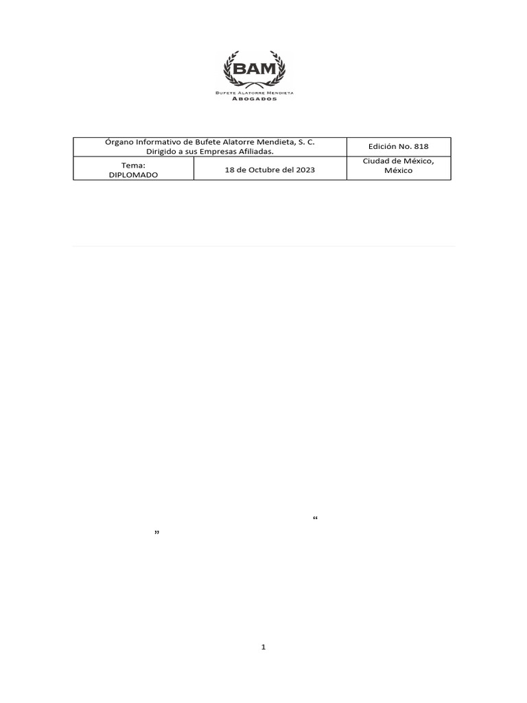 N 818 Mundo Laboral DIPLOMADO RIT Lic RAM 23oct2024 | PDF | México | Gobierno