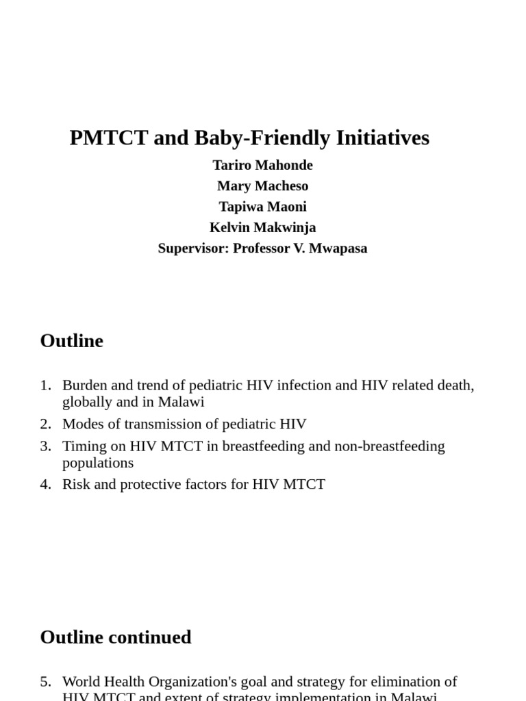 Final PMTCT and Baby-Friendly Initiatives Latest | PDF | Human ...