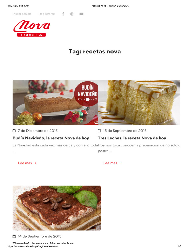 Recetas Nova - NOVA ESCUELA | PDF