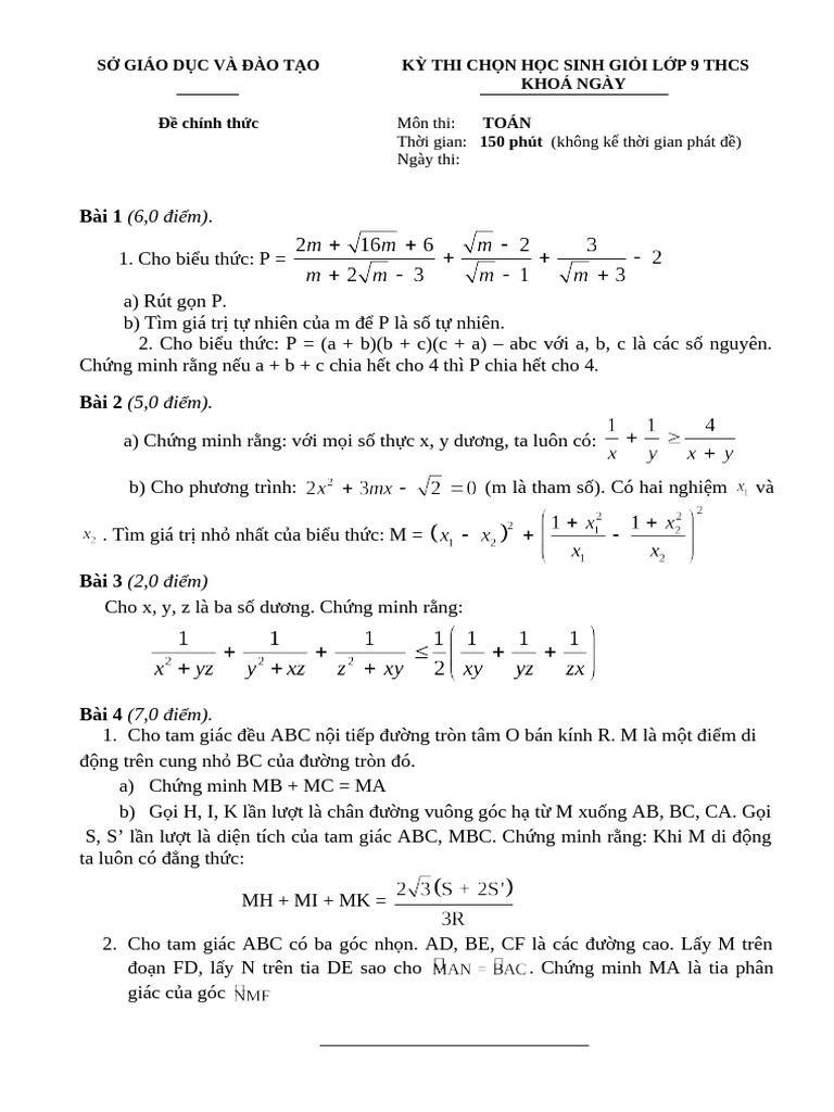 003 - Đề HSG Toán 9 | PDF