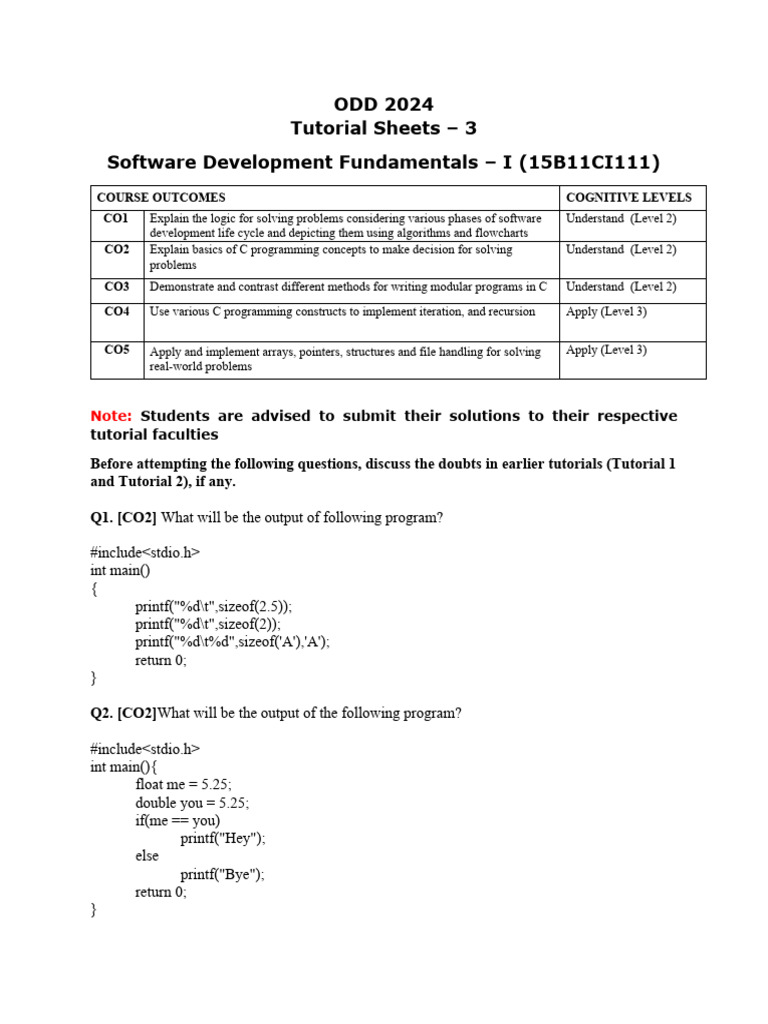 Tut3 SDF | PDF | Computer Science | Computing