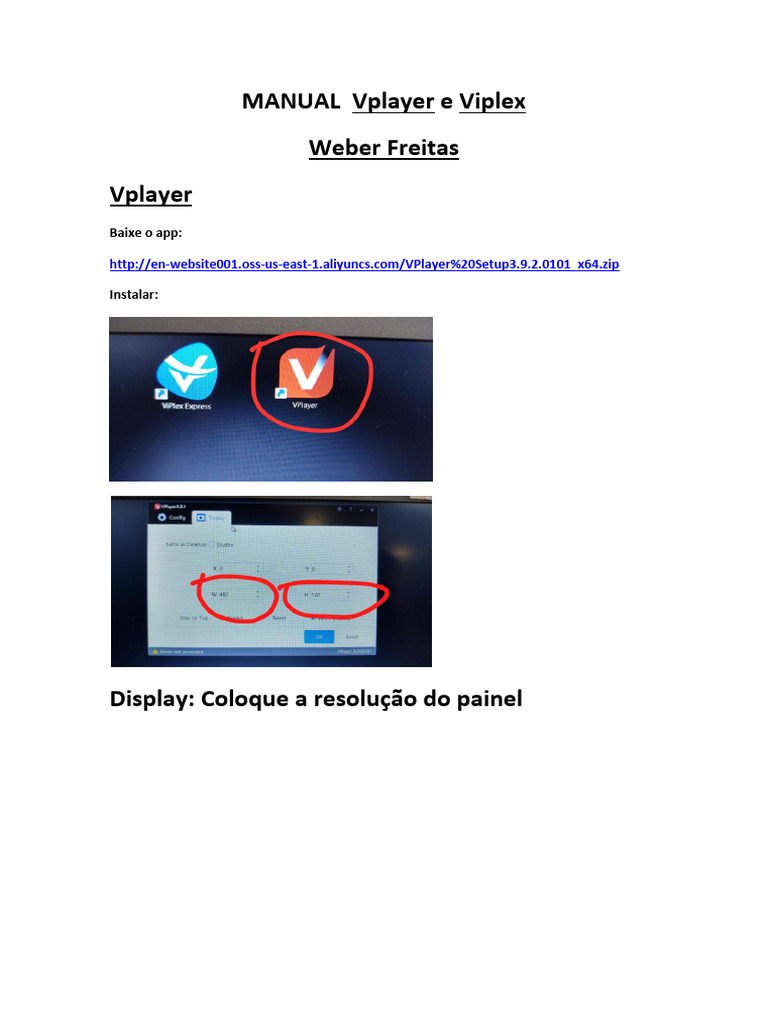 MANUAL Vplayer e Viplex | PDF