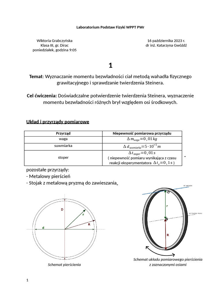 Sprawozdanie cw1 | PDF