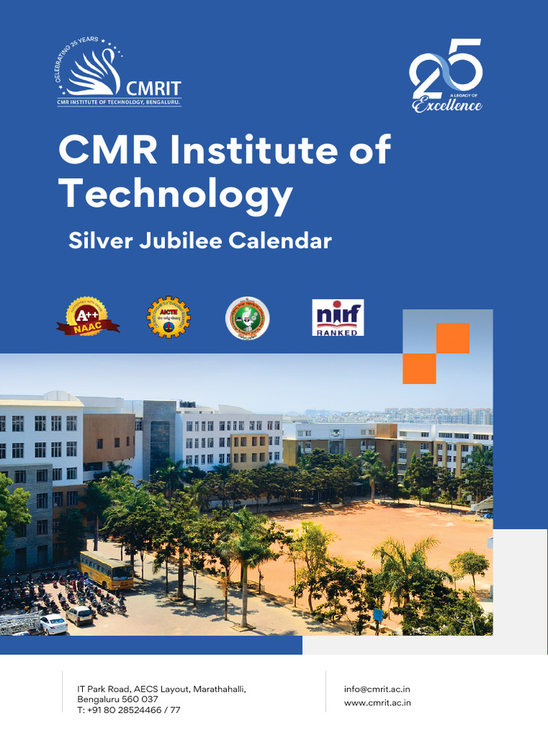 Silver Jubilee CMRIT Calendar Final | PDF | Startup Company | Small ...