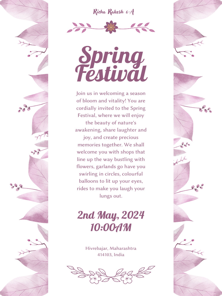 English Spring Festival Poster | PDF