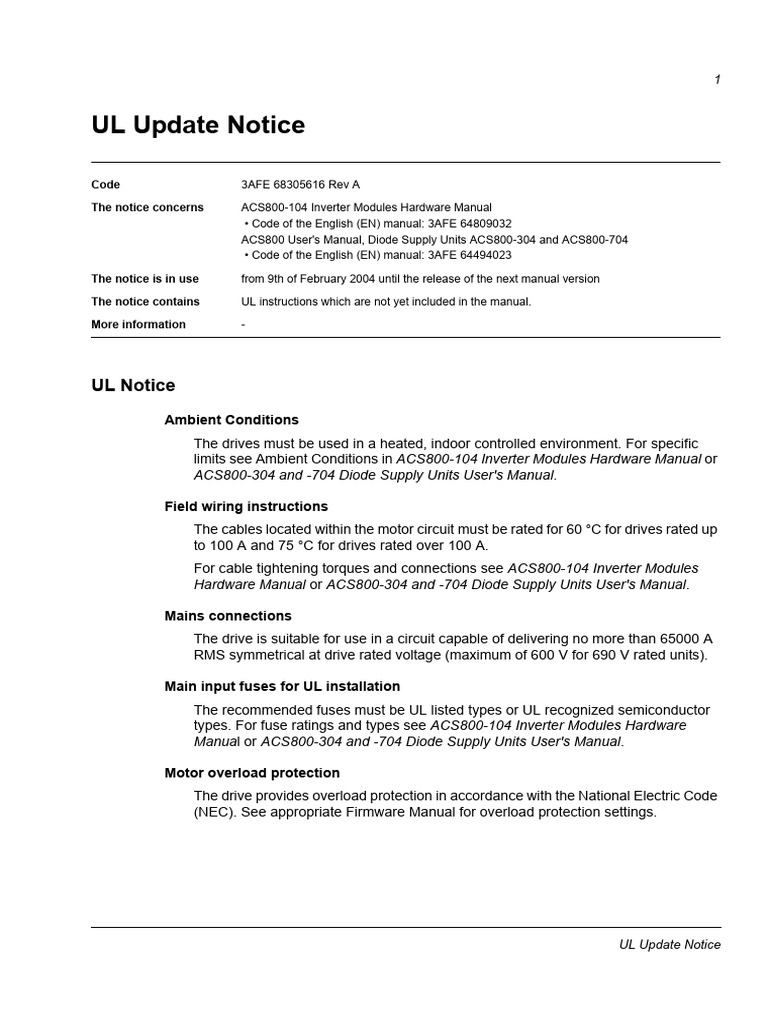 Update Notice WK 7 UL | PDF