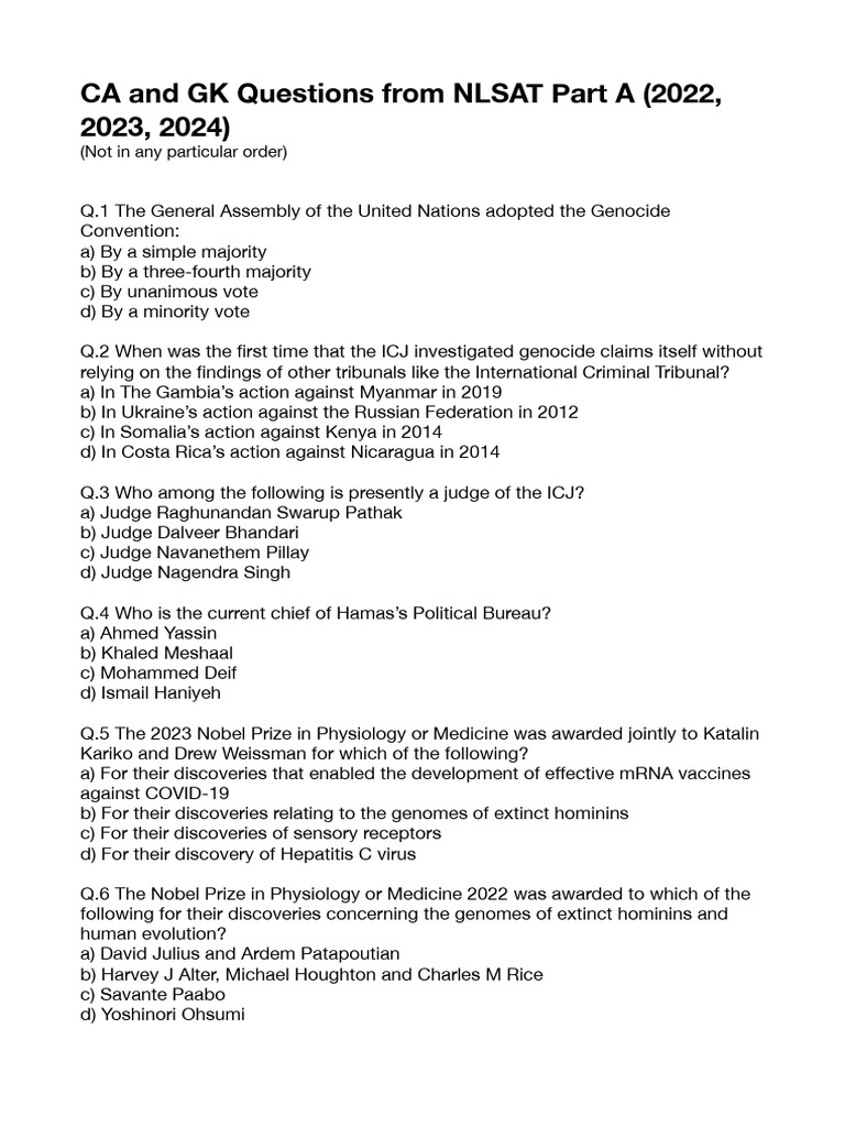 NLSAT GK and CA | PDF