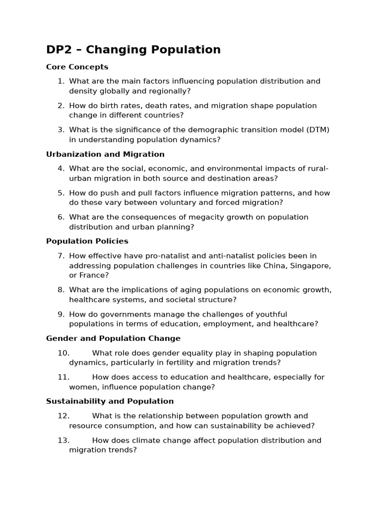 DP2 - Changing Population | PDF