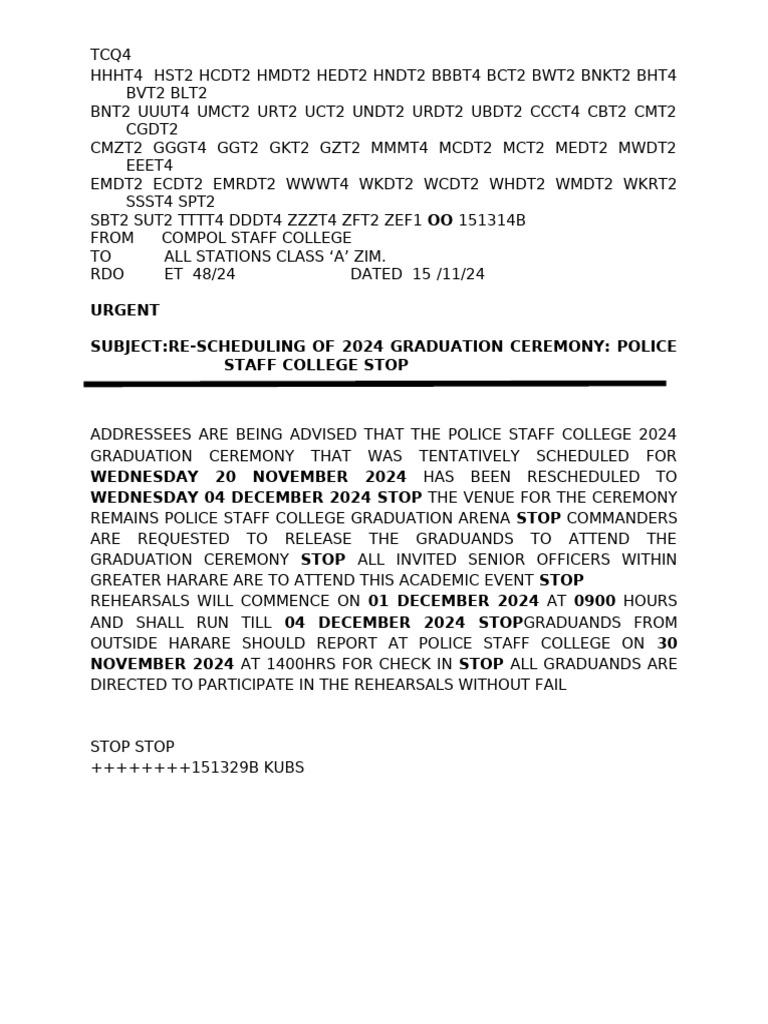 Rdo - Rescheduling of Graduation To 04 Dec 2024 | PDF