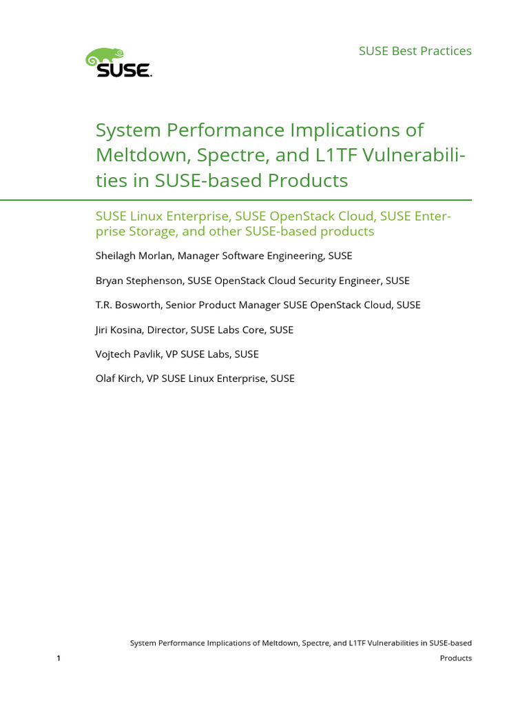 SBP Spectre Meltdown L1TF - Color - en | PDF | Central Processing Unit | Cpu Cache