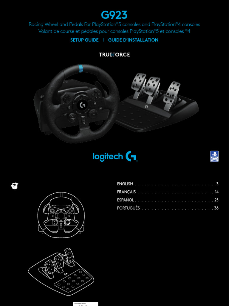 g923 Trueforce Racing Wheel ps5 QSG | PDF | Clutch | Vehicle Technology