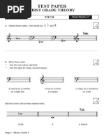 ABRSM Grade 1 Theory Test Paper | PDF | Musicology | Classical Music